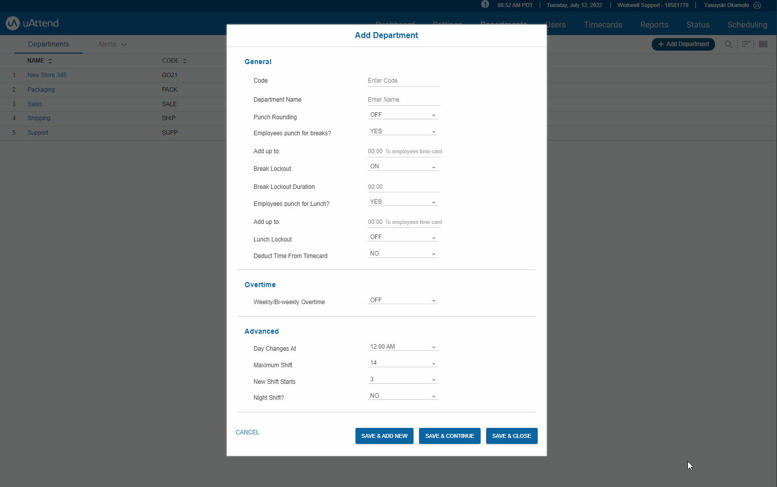 6 - Completing the add department wizard – uAttend Support - Help Center